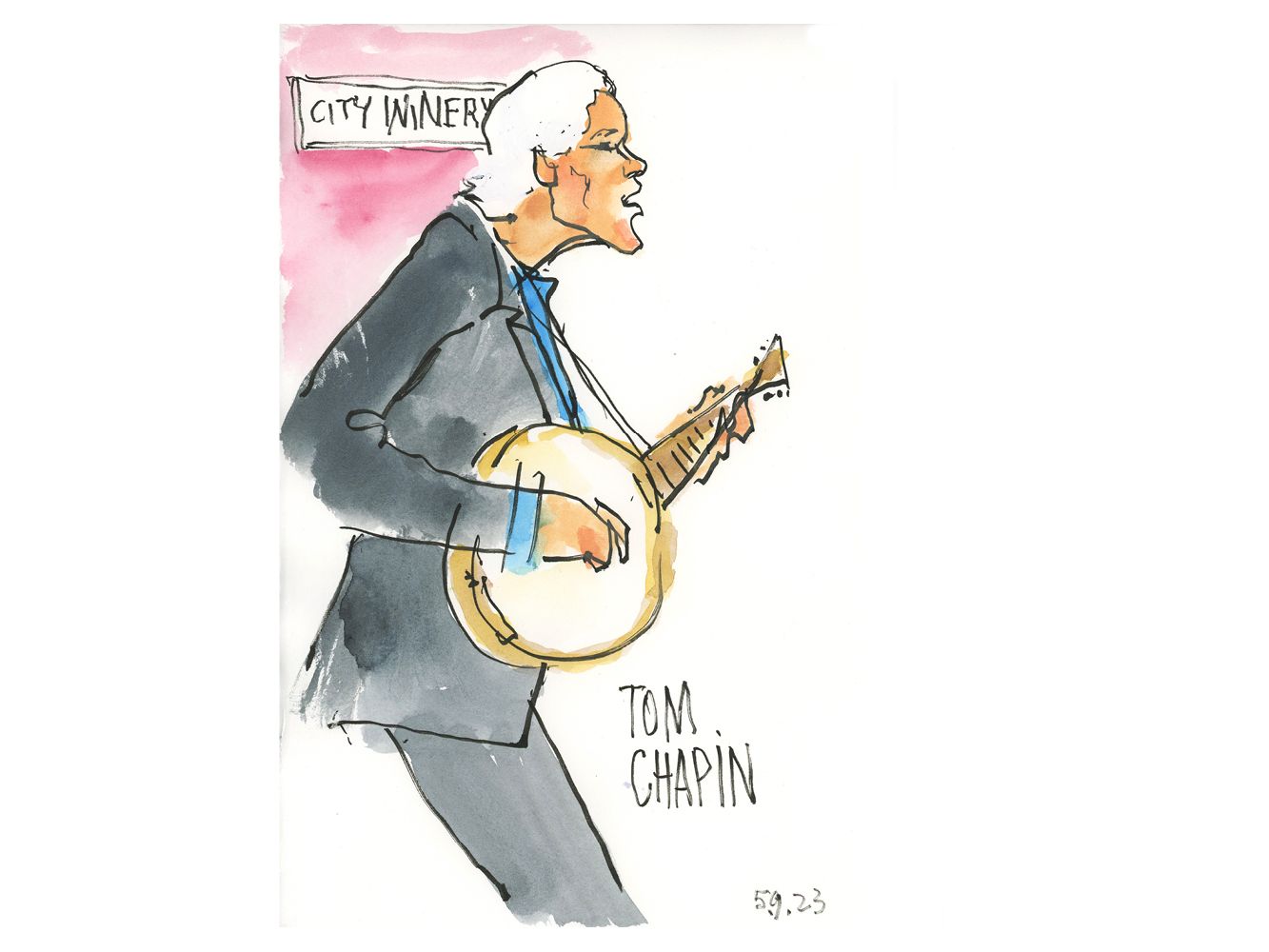 Tom Chapin "Tom on Banjo" by Joan Chiverton – City Winery